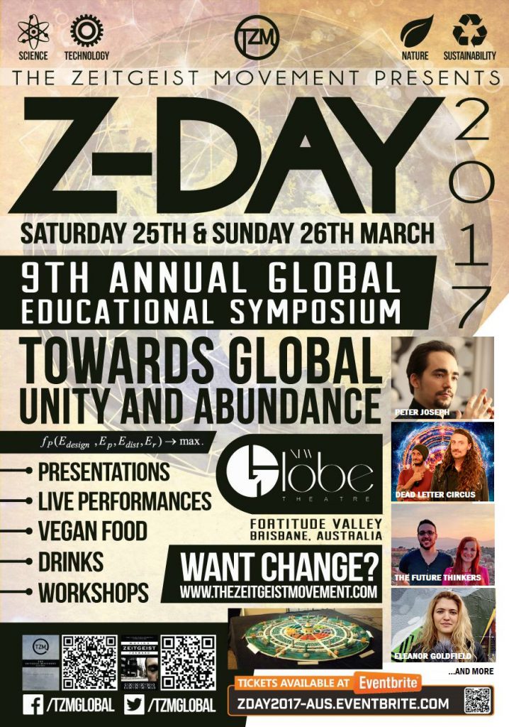Z-Day 2017 MAIN EVENT | The Zeitgeist Movement - Australia